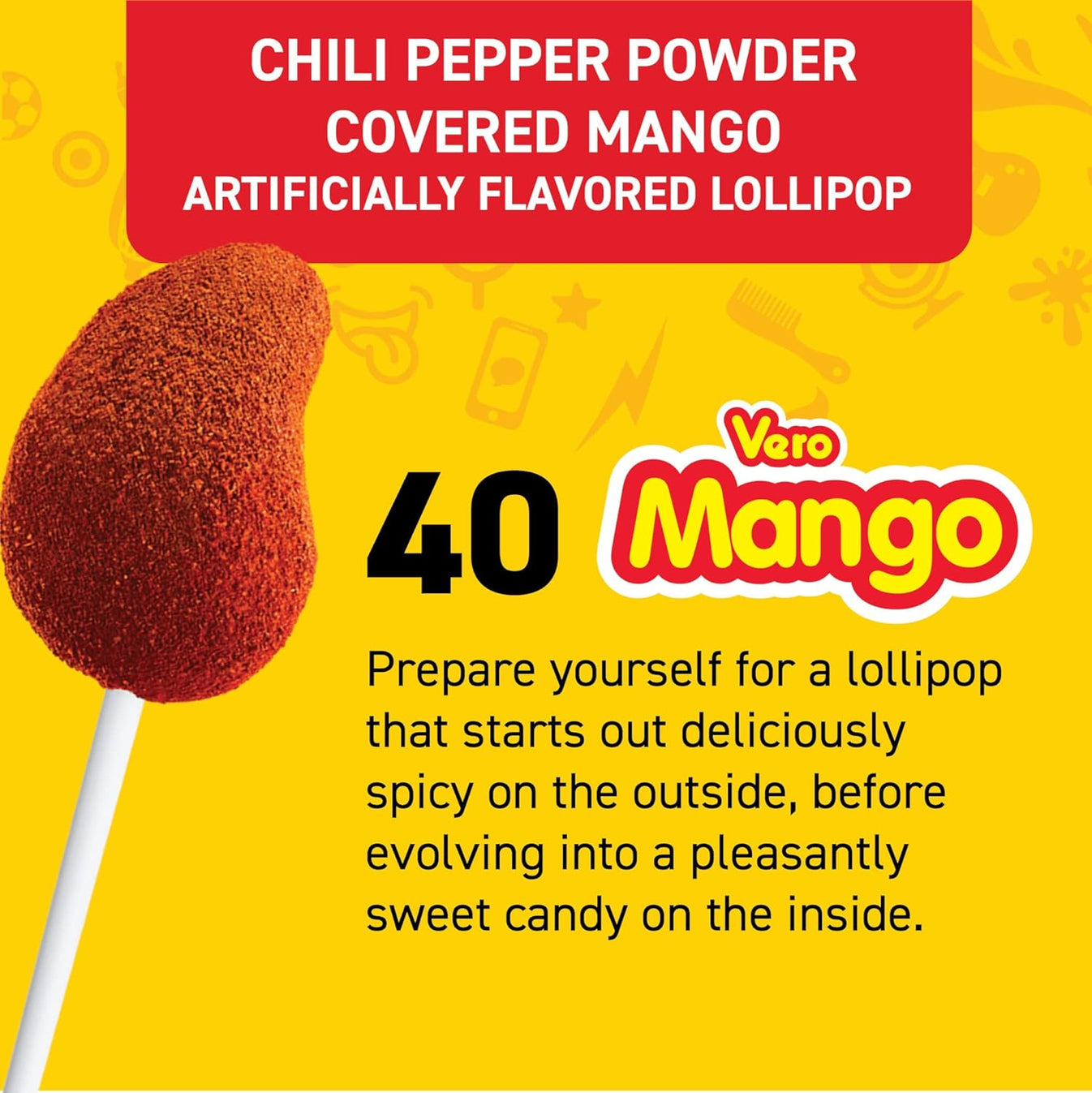 Vero Mango Lollipops - 40-Count | Sabores De Mexico - Mexican Candy ...